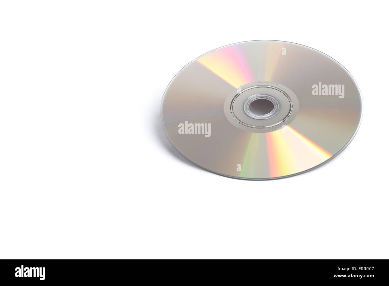 A shiny silver DVD sitting alone on a white background Stock Photo - Alamy