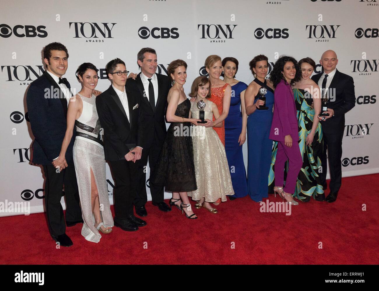 New York, NY, USA. 7th June, 2015. cast of Fun Home in the press room ...