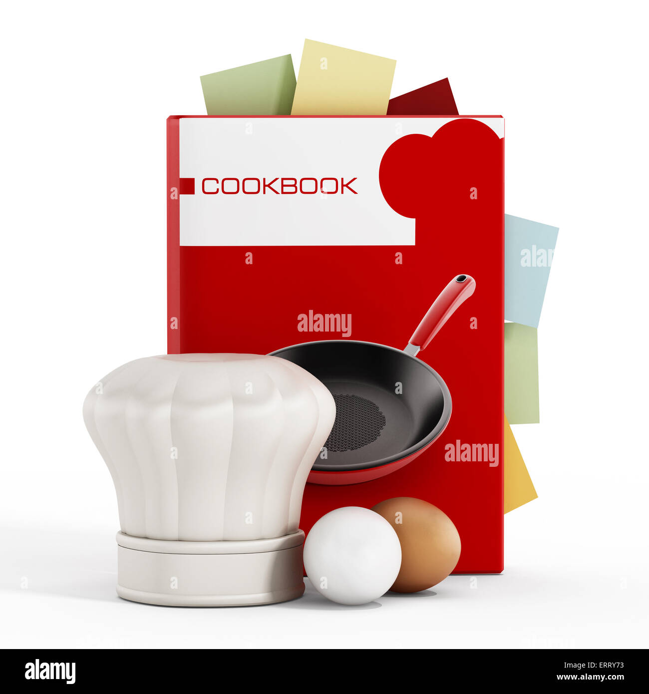 Cookbook and kitchen utensils isolated on white background Stock Photo ...