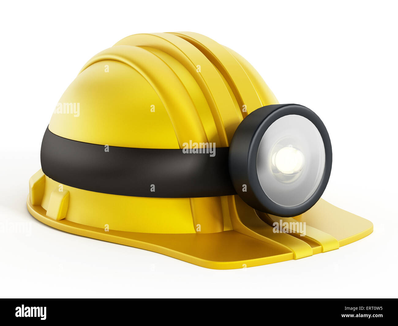 Miner hardhat with light Stock Photo - Alamy