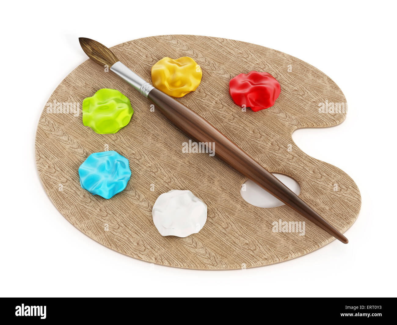 Mixing yellow blue paint brush hi-res stock photography and images - Alamy