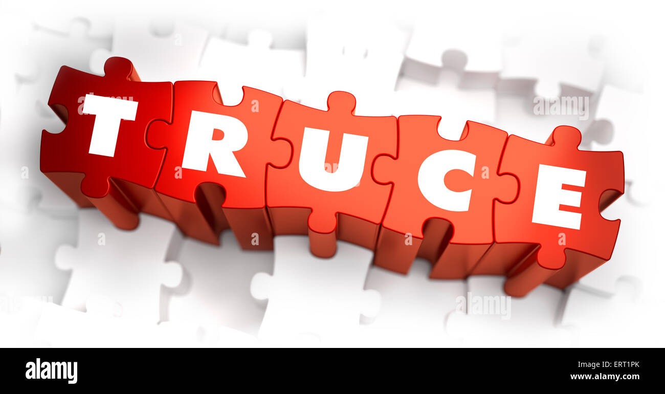 Truce - White Word on Red Puzzles Stock Photo - Alamy Truce - White Word on Red Puzzles Stock Photo - Alamy