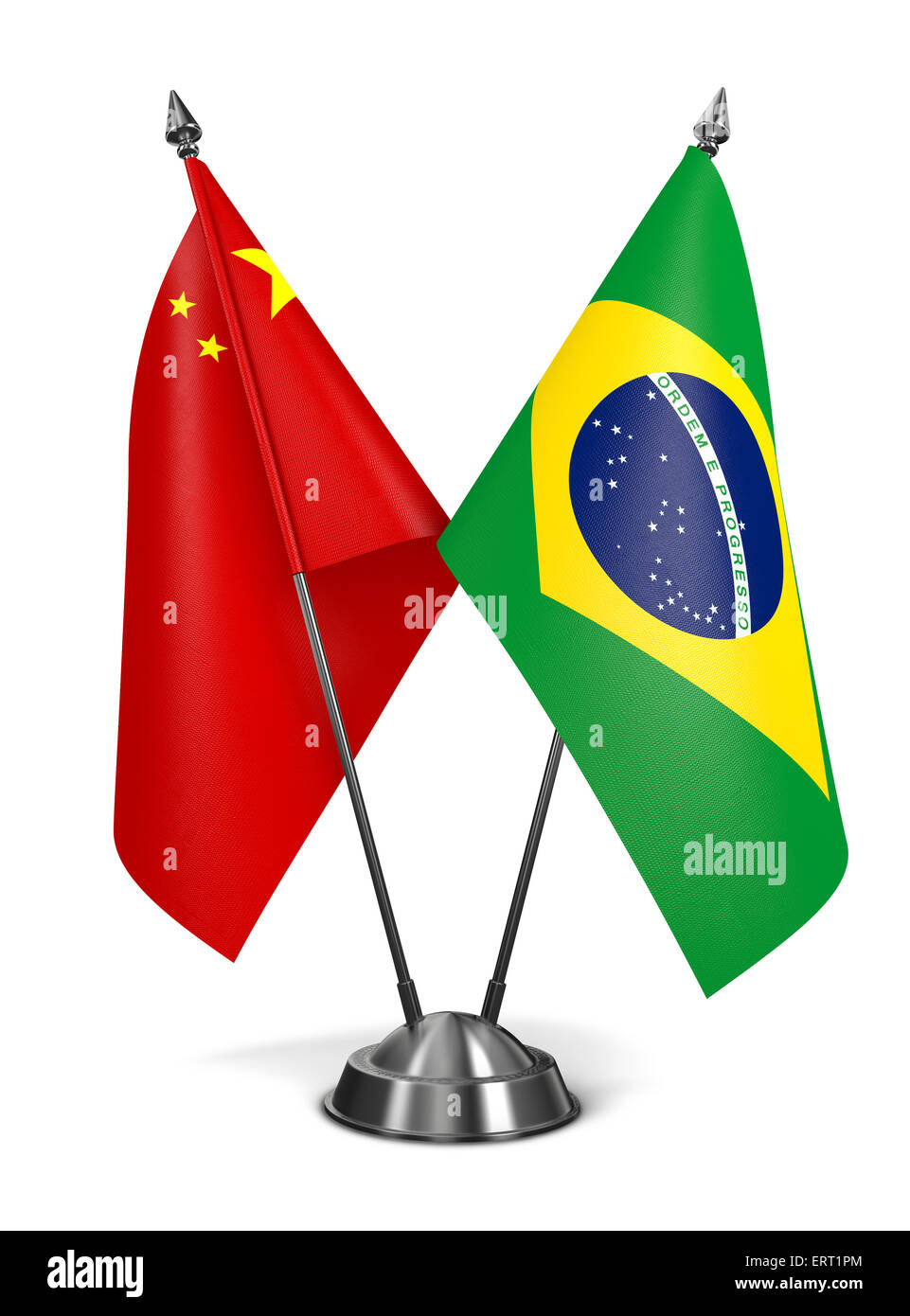 China and Brazil - Miniature Flags Stock Photo - Alamy
