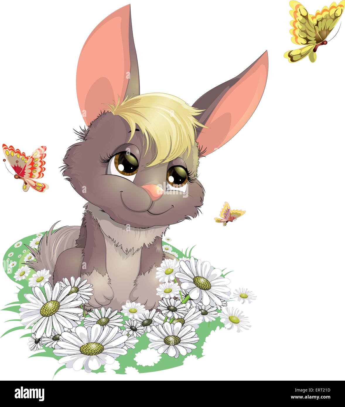 Rabbit on the field Stock Vector Image & Art - Alamy