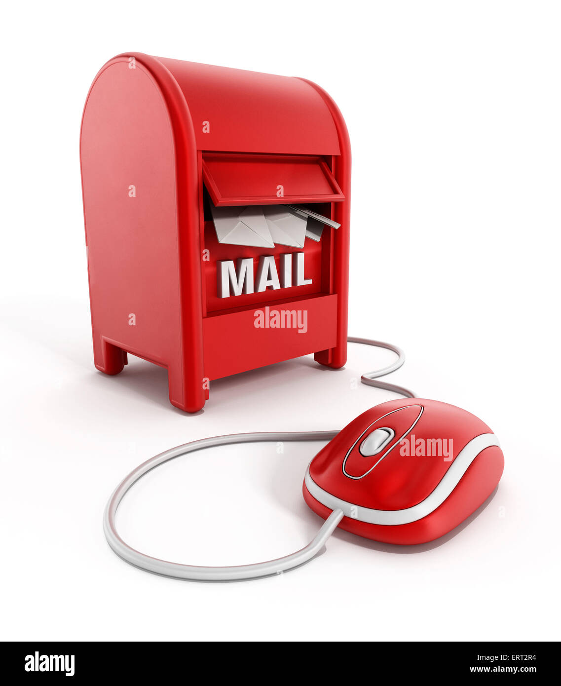 Mailbox isolated on white background Stock Photo - Alamy