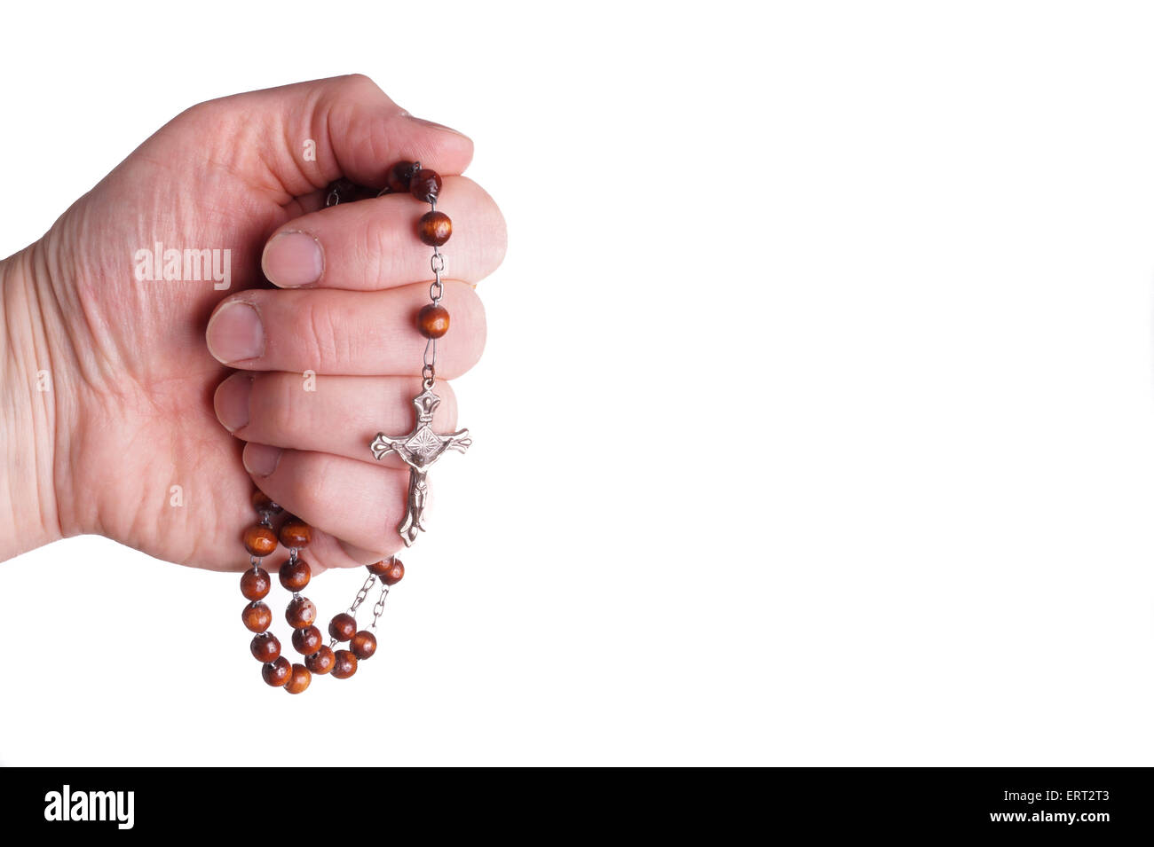 Rosary hands isolated on hi-res stock photography and images - Alamy