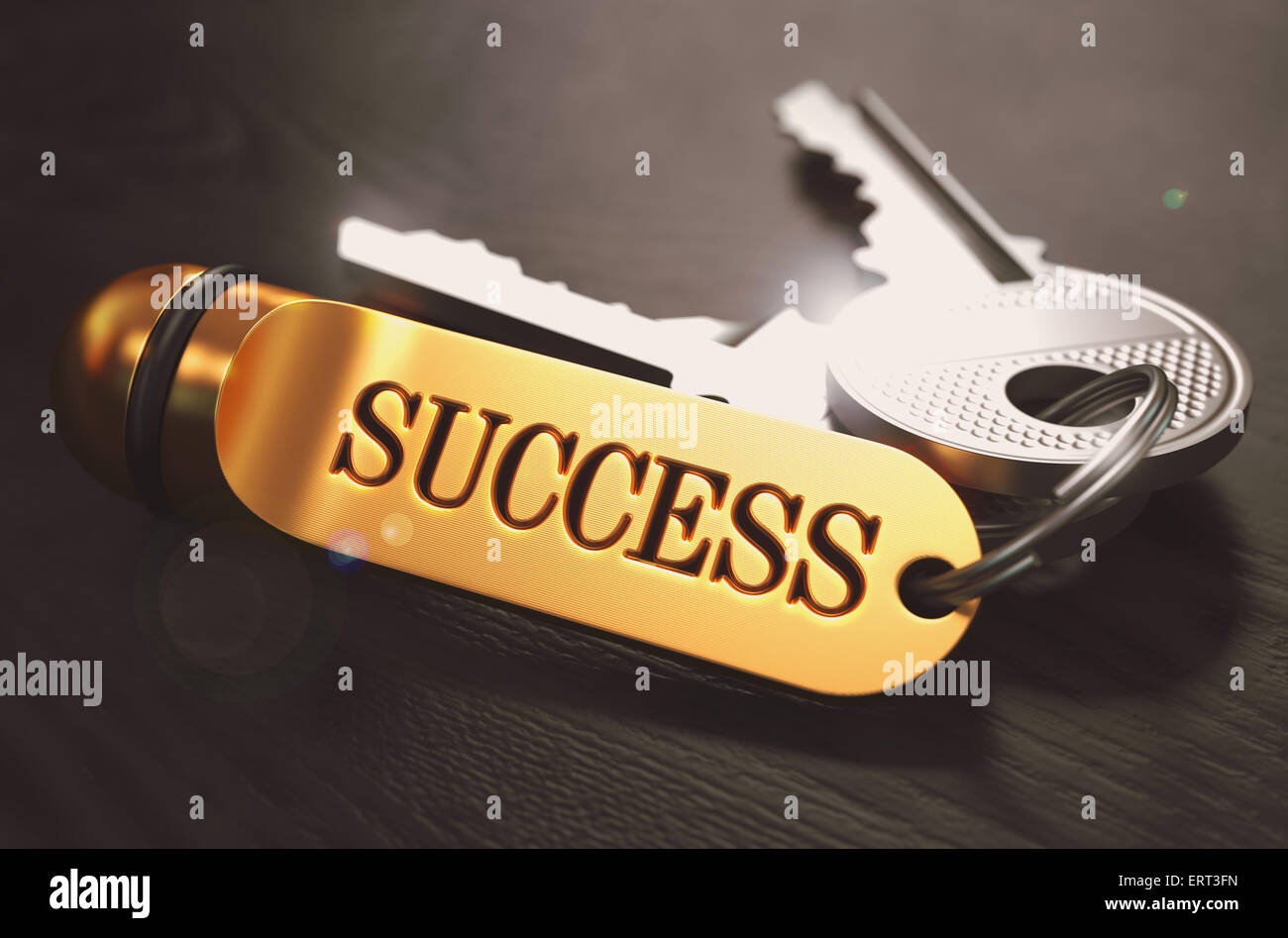 Keys to Success. Concept on Golden Keychain Stock Photo - Alamy