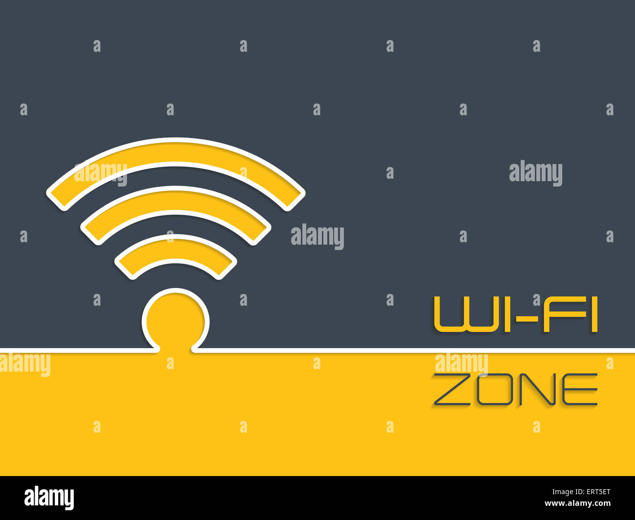 Wireless connection zone advertising background with symbol Stock Photo ...