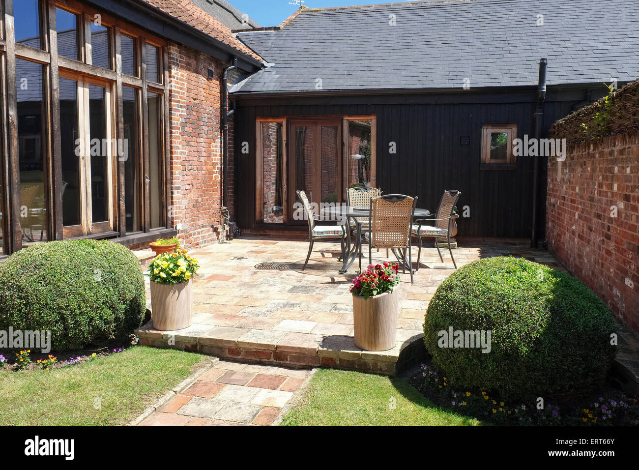 Courtyard Garden in Converted Barn Stock Photo - Alamy