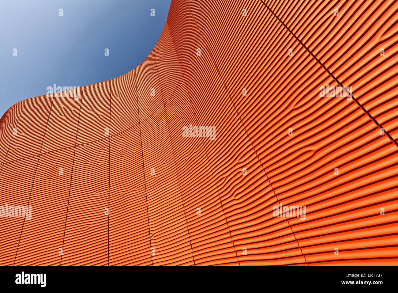 detail of waved structure and blue sky Stock Photo - Alamy