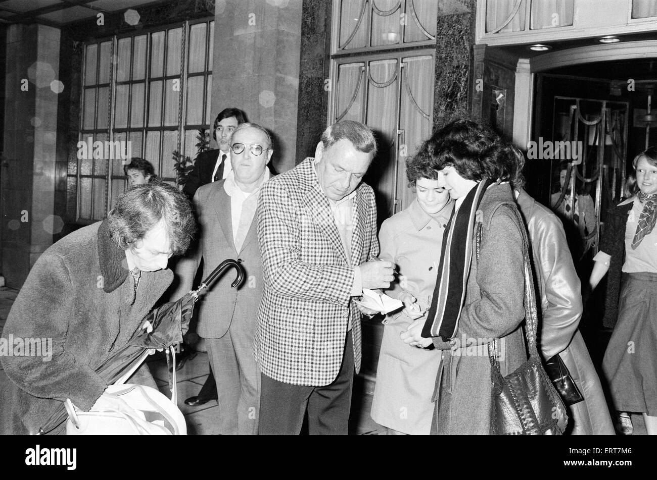 Frank Sinatra, in London for the European Leg of his farewell tour ...