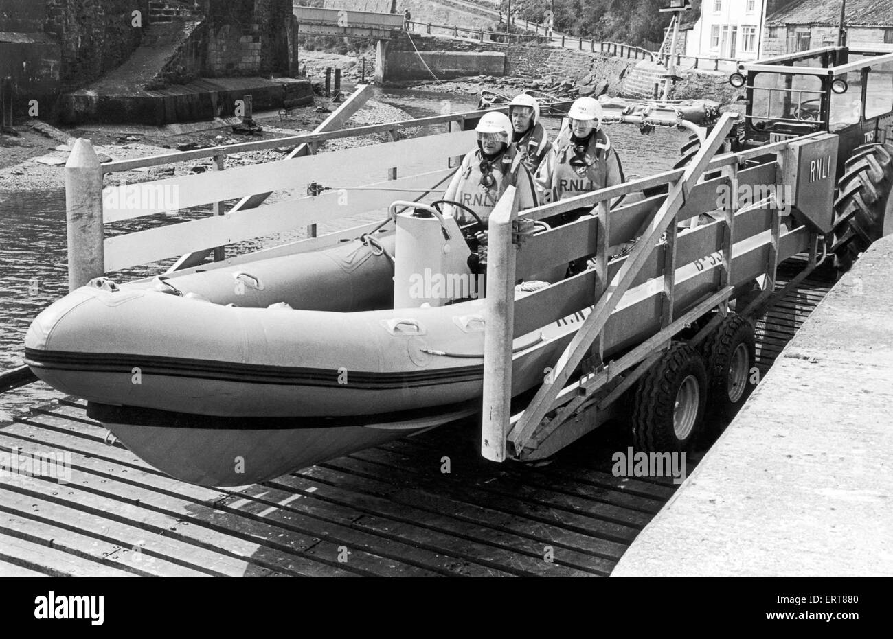 Lord Brotherton lifeboat at Staithes, 17th May 1978 Stock Photo - Alamy