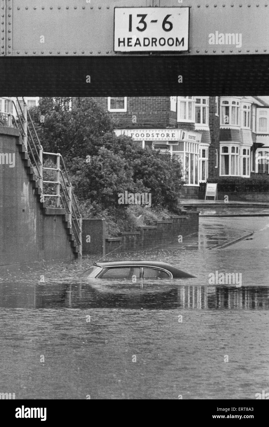 The sign on the railway bridge at Redcar East Halt, '13ft 6 inch ...
