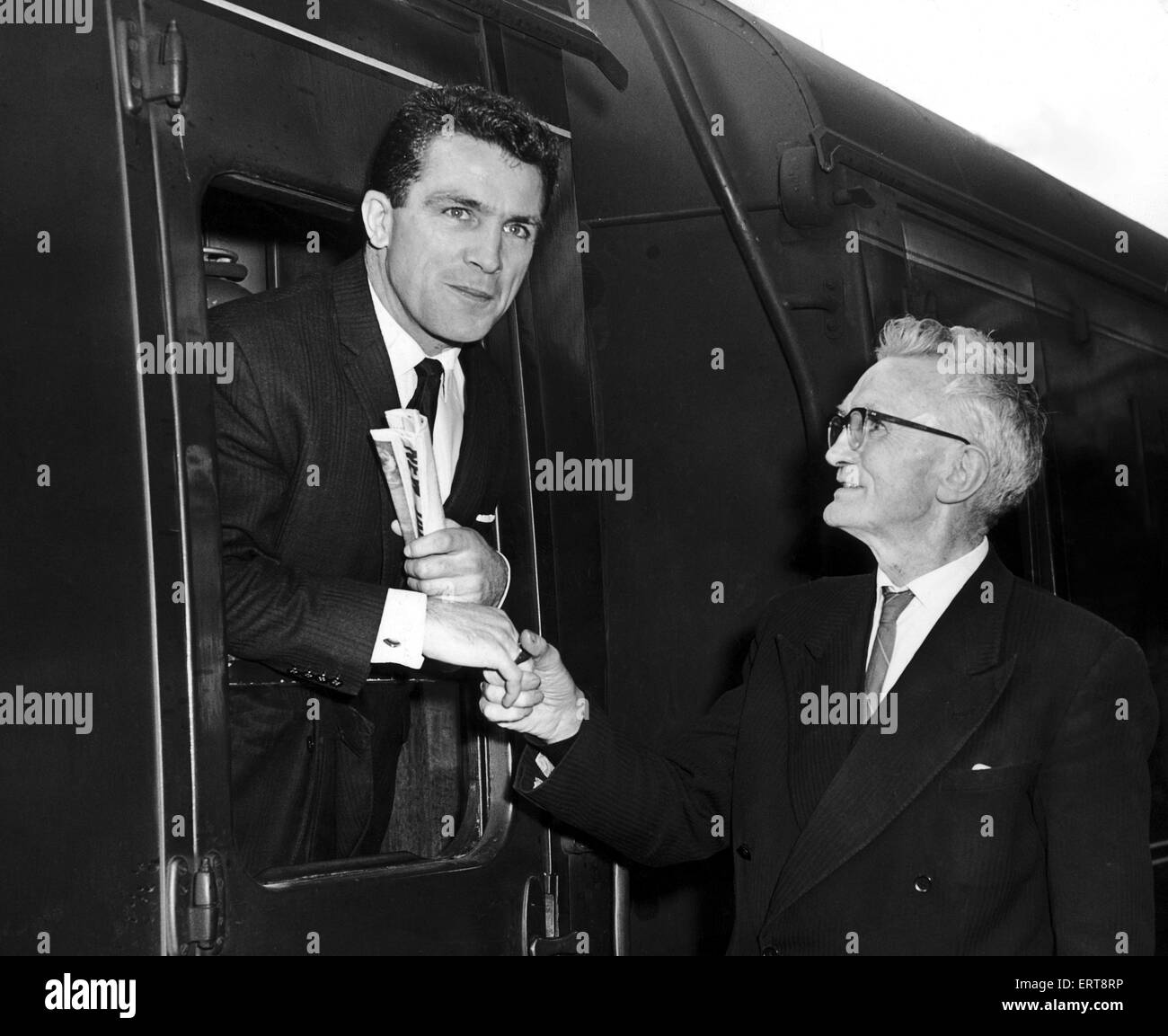 ABA middleweight champion Willie Stack, of Leamington Boys Club, is wished good luck by his ...