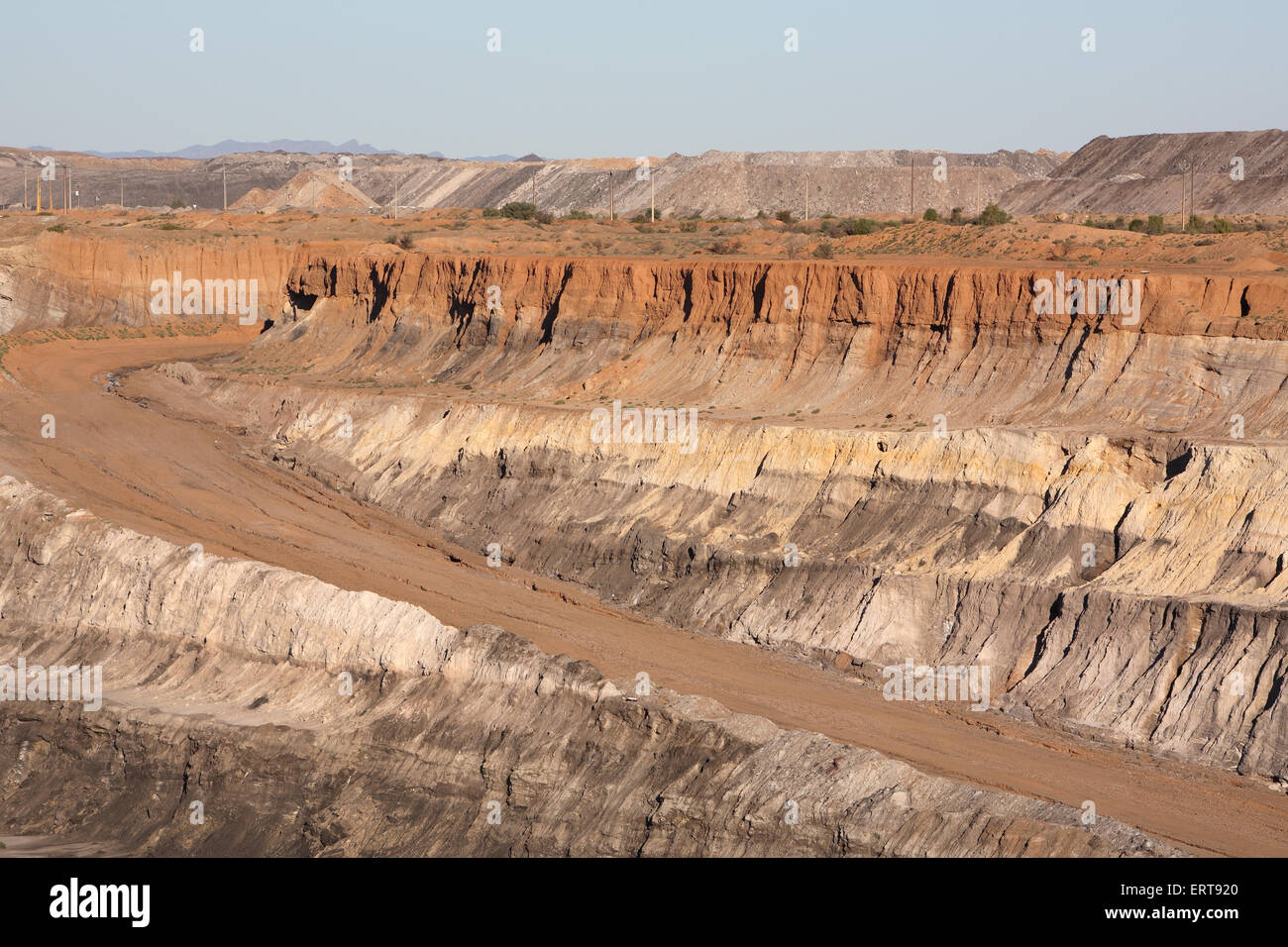 Moth-balled open cut coal mine. Leigh Creek, Flinders Ranges, South ...