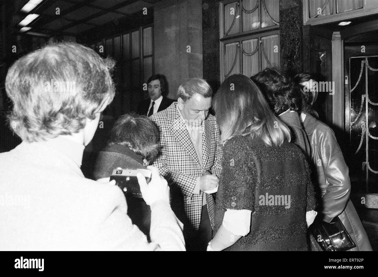 Frank Sinatra, in London for the European Leg of his farewell tour ...
