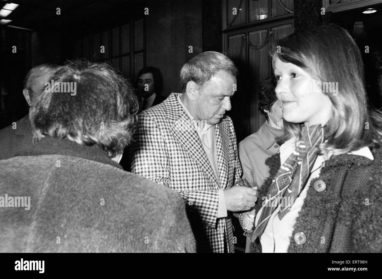 Frank Sinatra, in London for the European Leg of his farewell tour ...