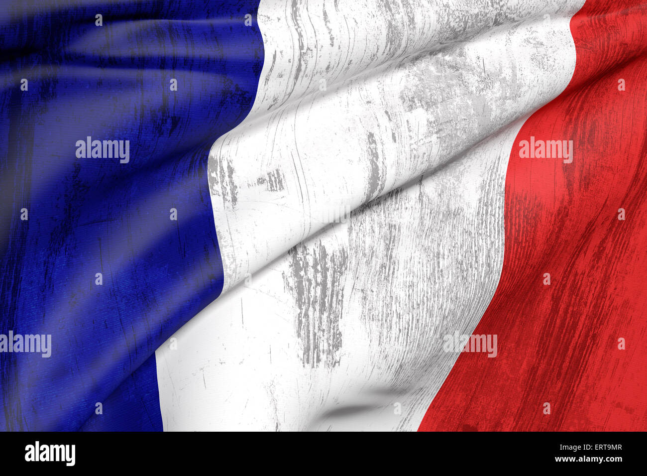 3d rendering of an old and dirty france flag Stock Photo - Alamy