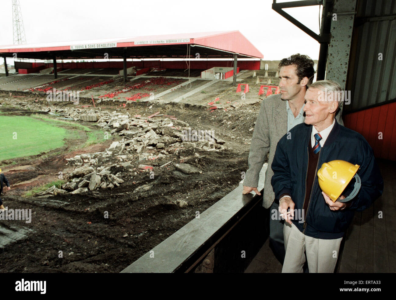 Bernie Slaven and Wilf Mannion watch as Ayresome Park, the home of ...