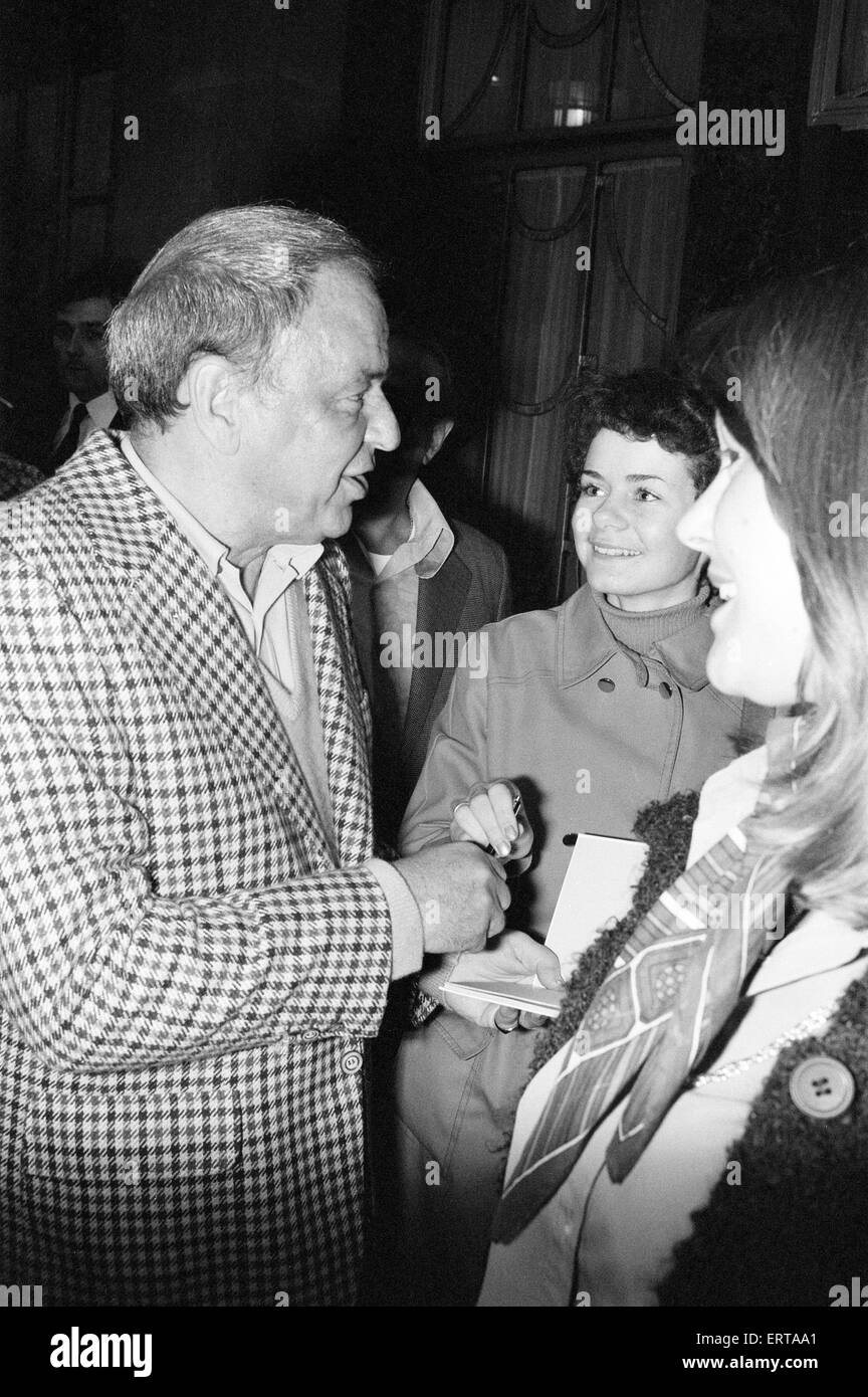 Frank Sinatra, in London for the European Leg of his farewell tour ...