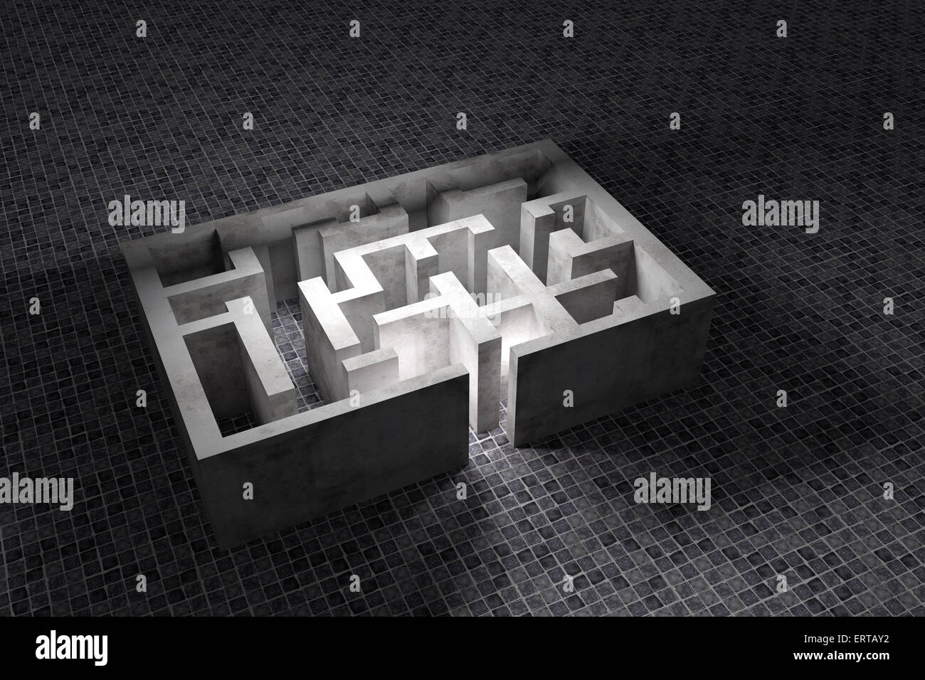 3d rendering stone maze hi-res stock photography and images - Alamy