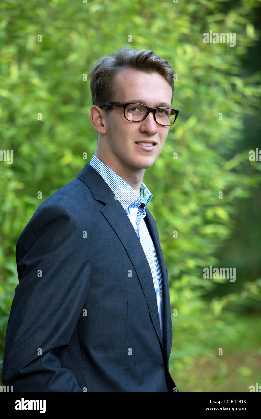 Blond man in glasses hi-res stock photography and images - Alamy