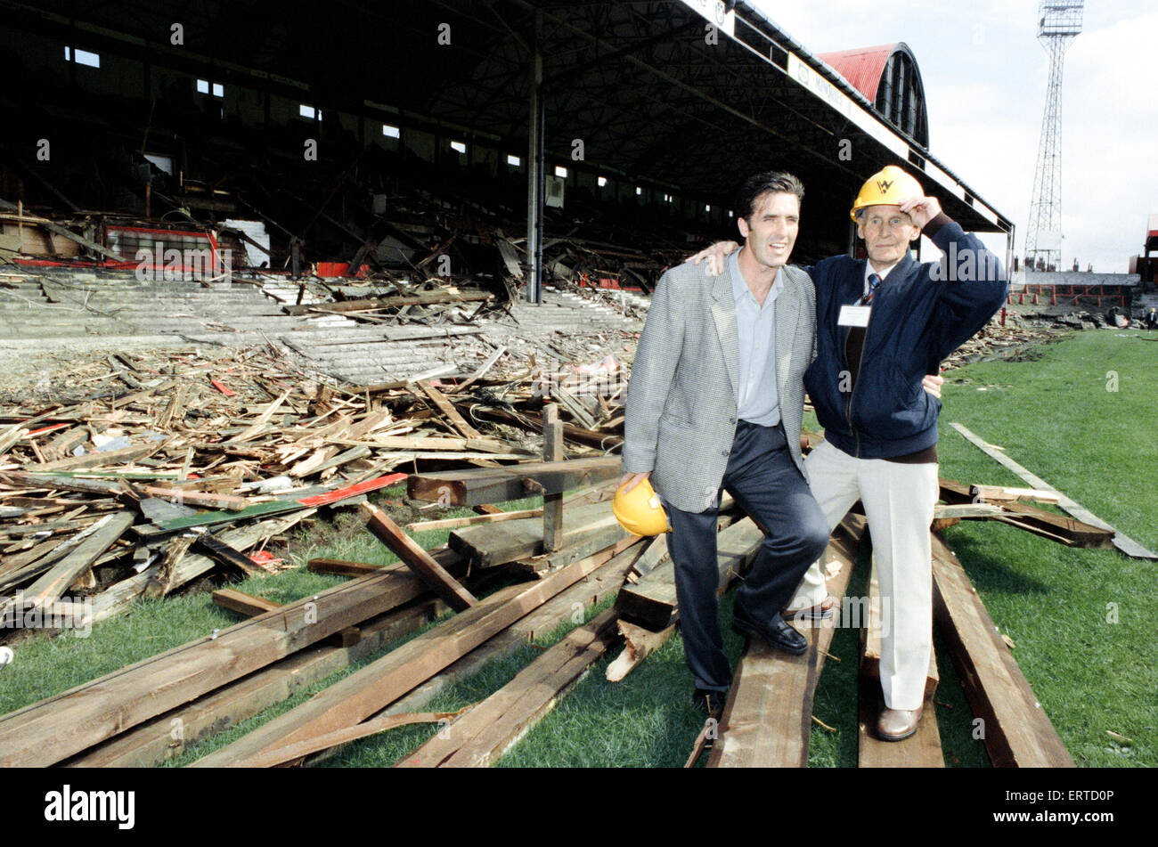 Bernie Slaven and Wilf Mannion watch as Ayresome Park, the home of ...
