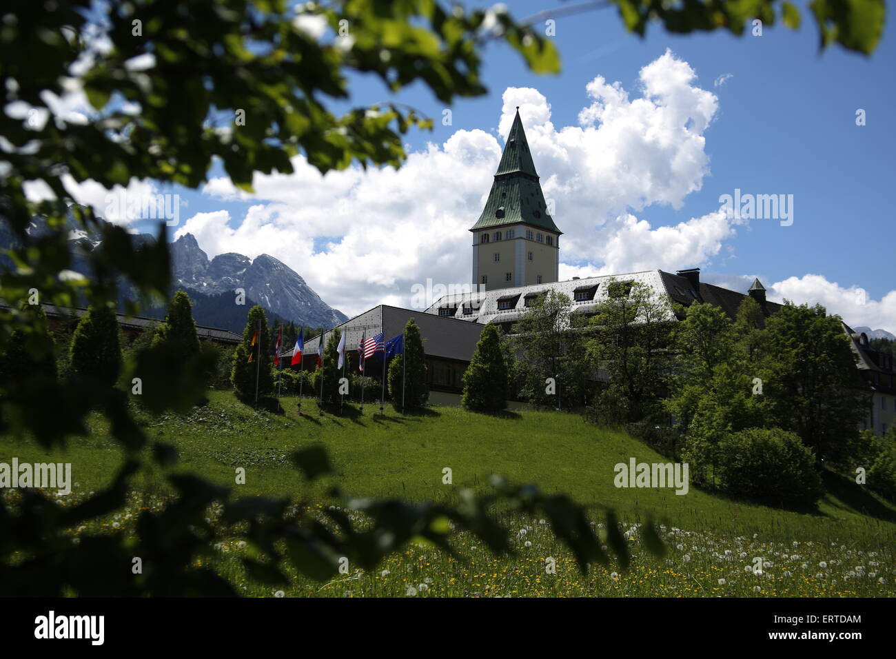 Elmau Castle, Germany. 8th June, 2015. Elmau Castle seen during the G7 ...