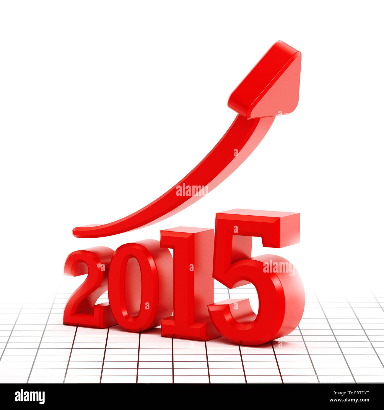 Rising arrow on number 2015 isolated on white background Stock Photo ...