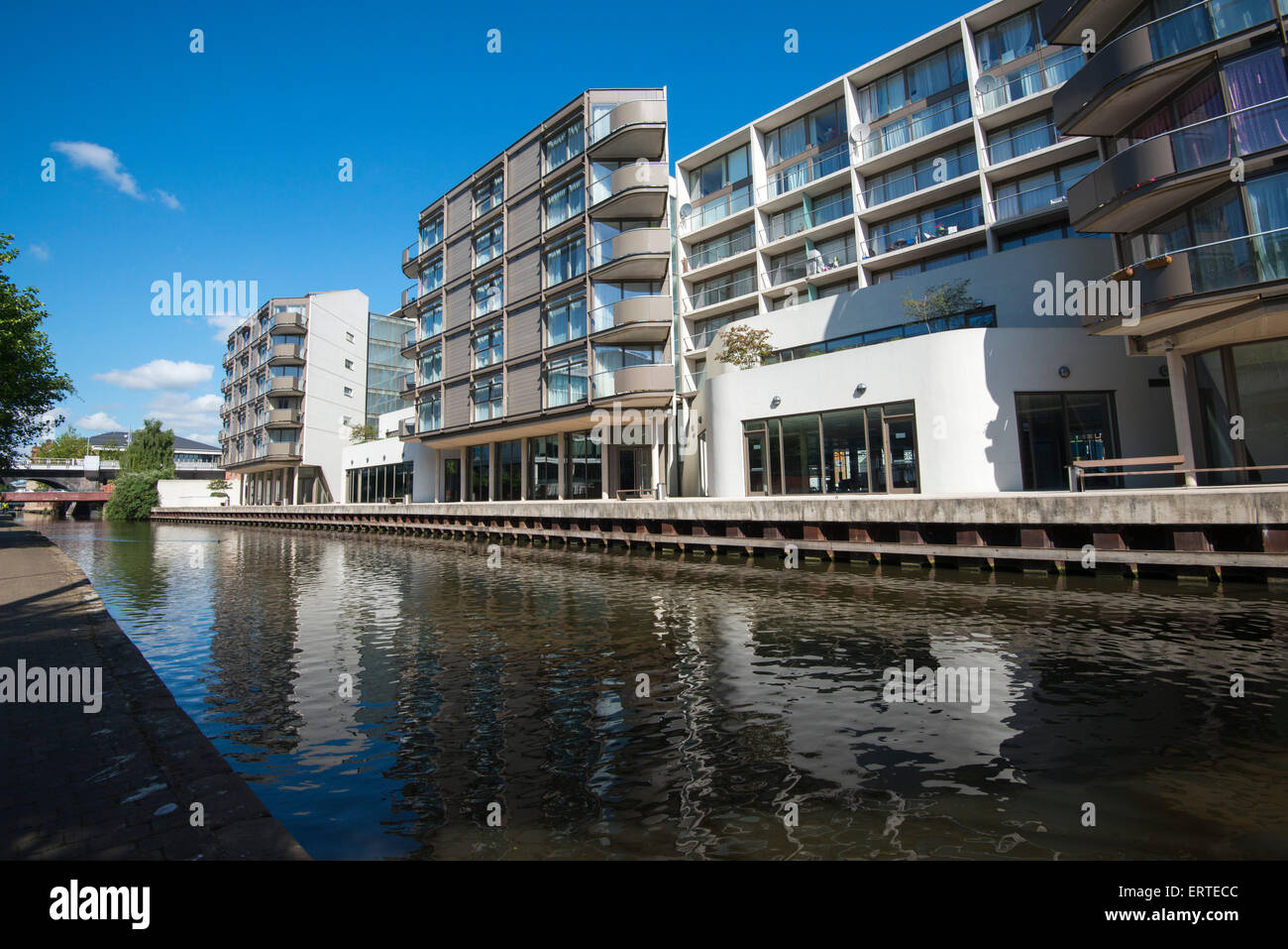 Nottingham One development reflected in the canal at Nottingham City ...