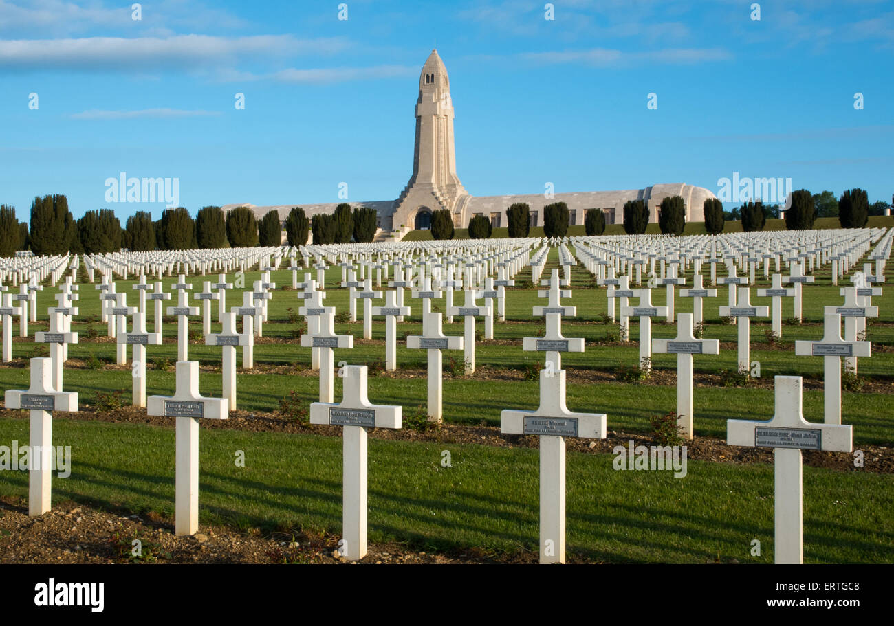 French National Cemetery of Douaumont with Ossuary of Douaumont, Verdun ...