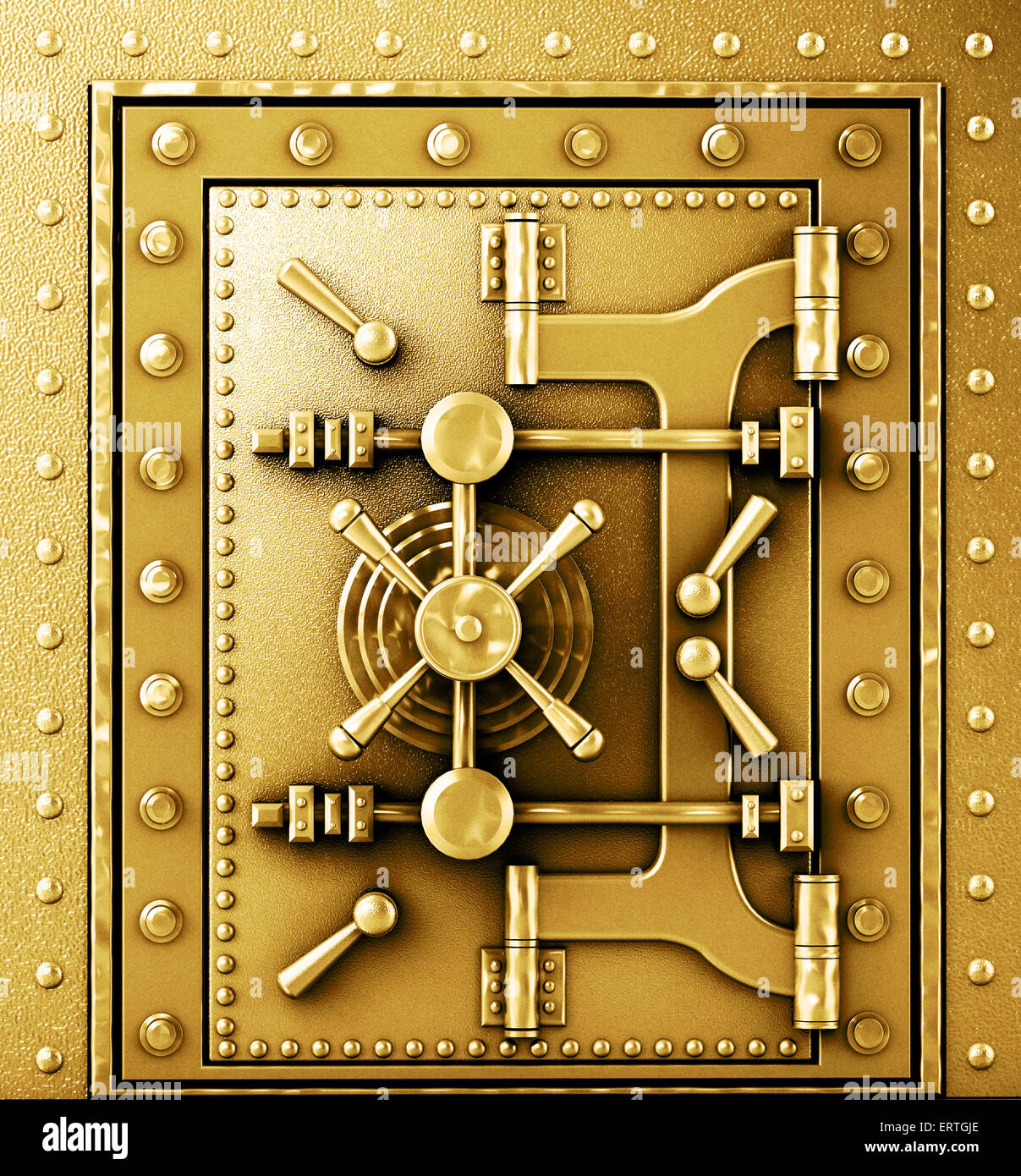 Gold sturdy and closed vaulted door Stock Photo - Alamy