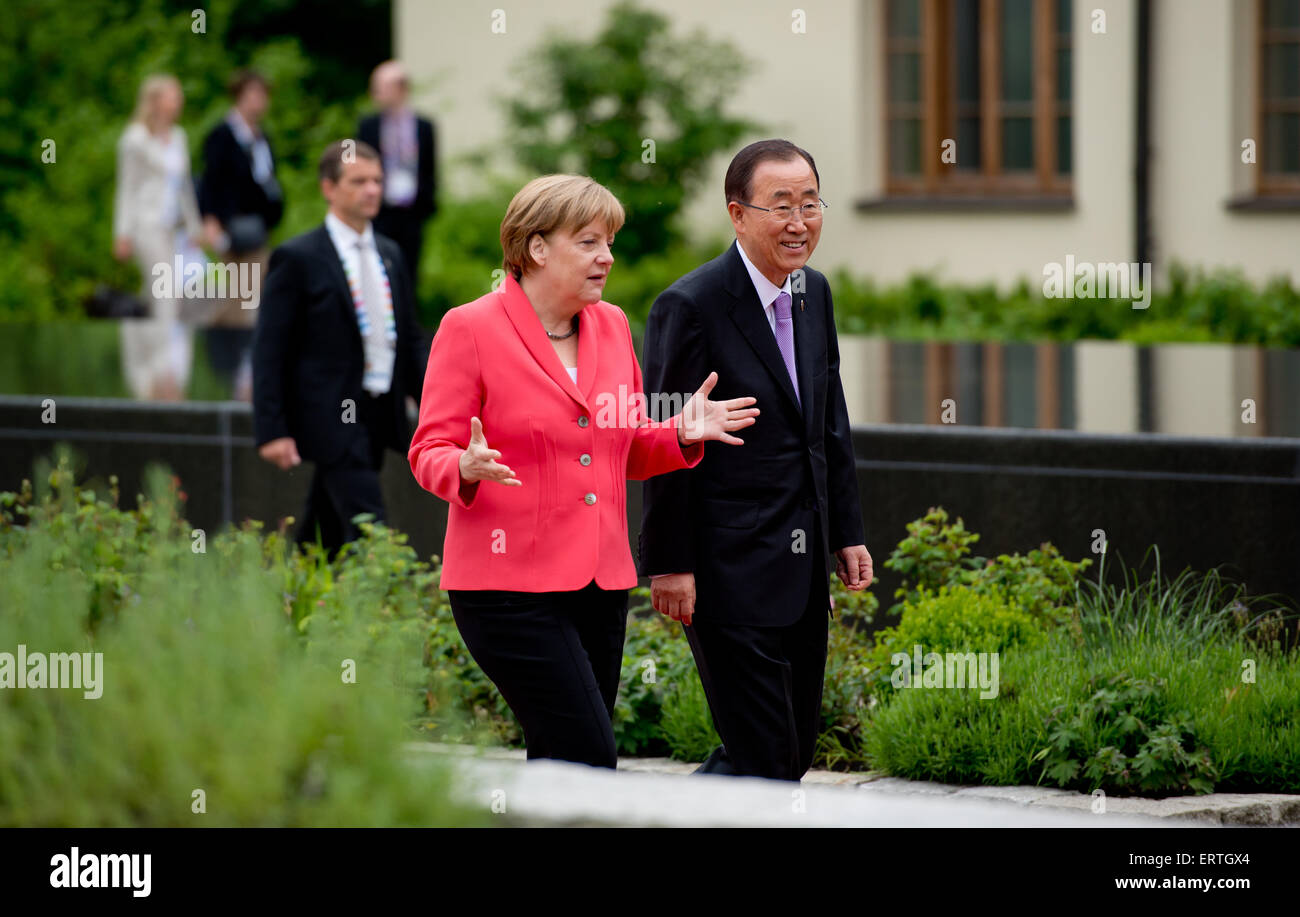 Elmau, Germany. 08th June, 2015. Gernman chancellor Angela Merkel and ...