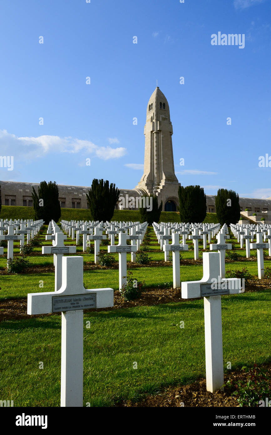 French National Cemetery of Douaumont with Ossuary of Douaumont, Verdun ...