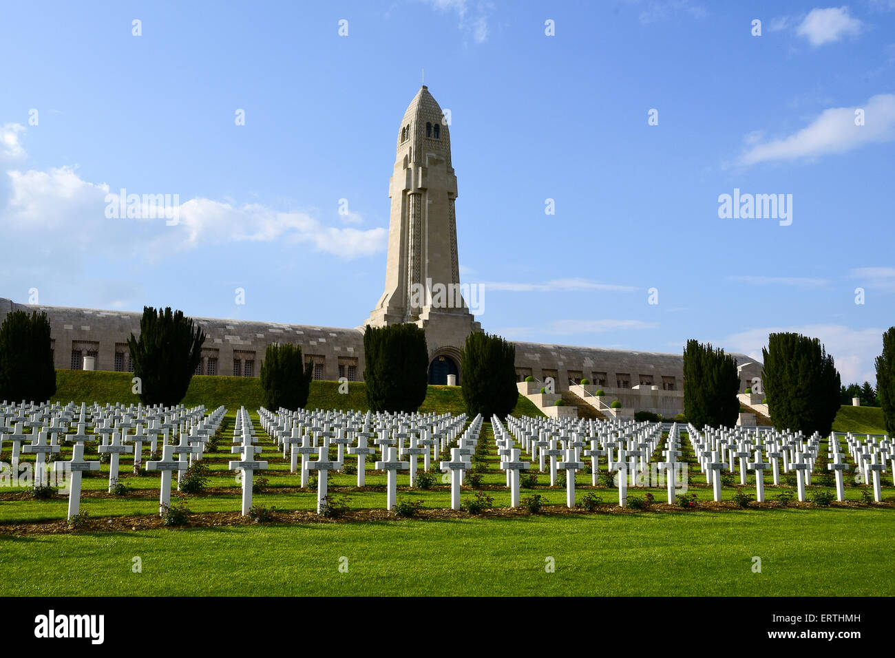 French National Cemetery of Douaumont with Ossuary of Douaumont, Verdun ...