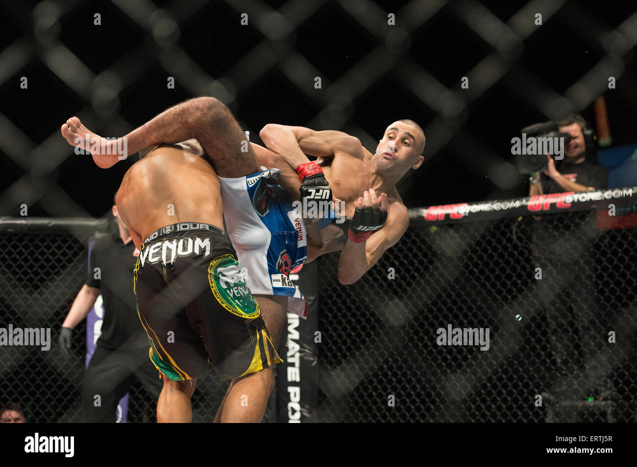 UFC Ultimate Fighting Championship bout in the ring cage octagon at ...