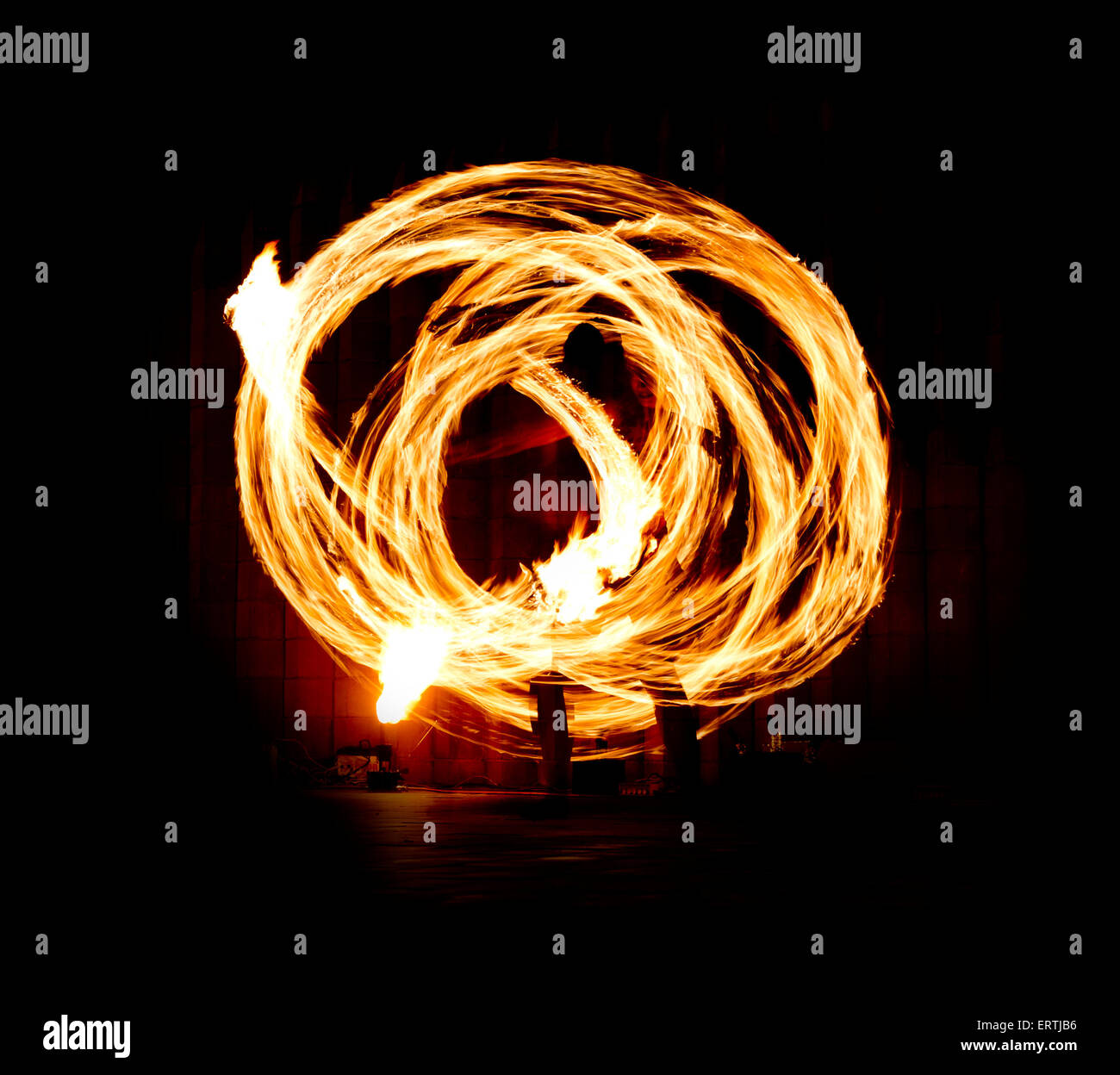 Fire Show Flaming Trails Stock Photo - Alamy
