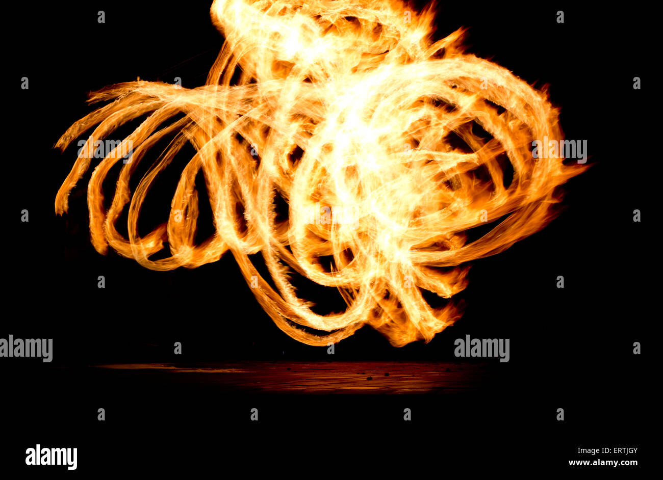 Fire Show Flaming Trails Stock Photo - Alamy