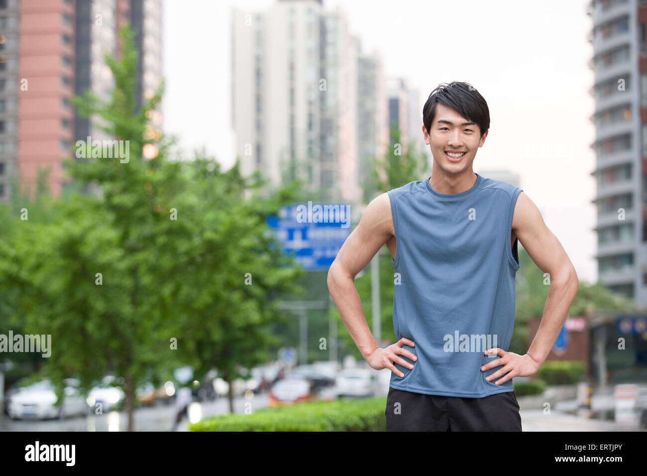 Chinese men doing exercise hi-res stock photography and images - Alamy