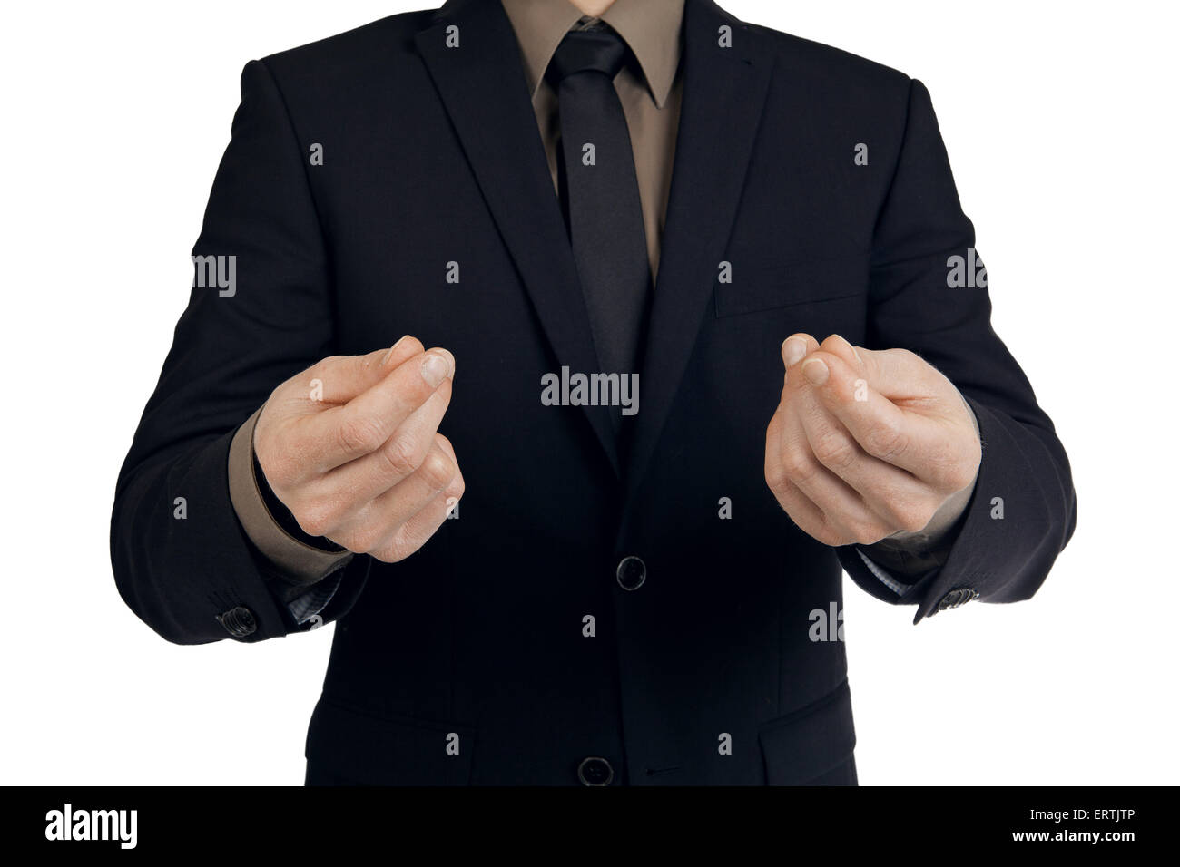 Businessman making a hand gesture - asking for money Stock Photo - Alamy