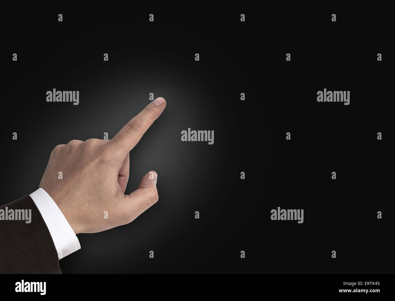 Hand pointing at copy space concept Stock Photo - Alamy