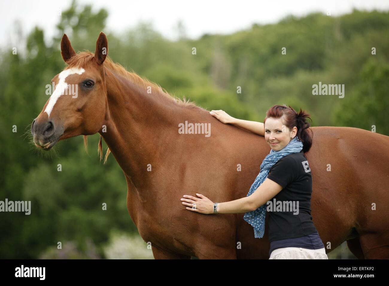 woman with horse Stock Photo - Alamy