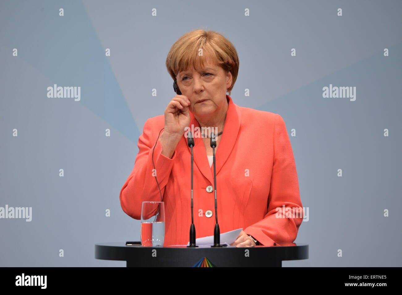 Elmau, Germany. 08th June, 2015. German Chancellor Angela Merkel ...