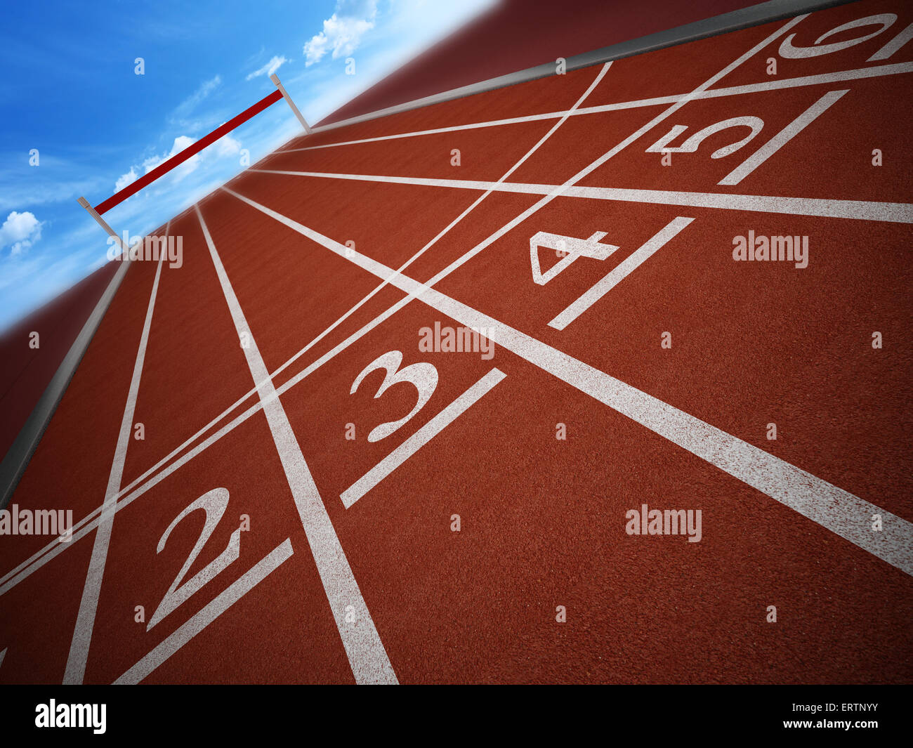 Running track showing starting numbers Stock Photo - Alamy
