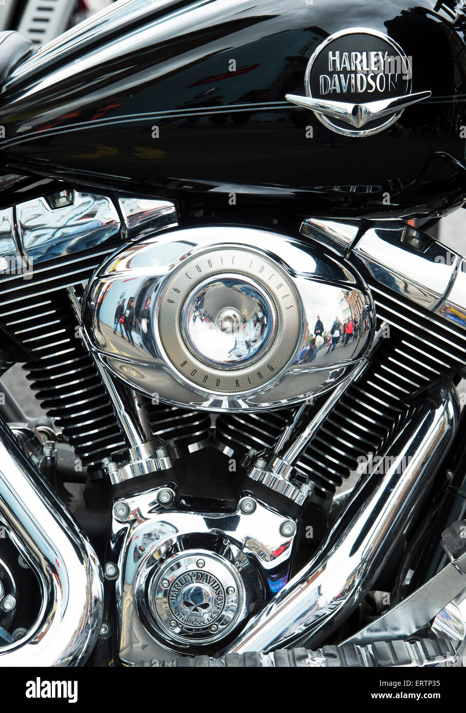 Harley Davidson motorcycle tank and engine Stock Photo - Alamy