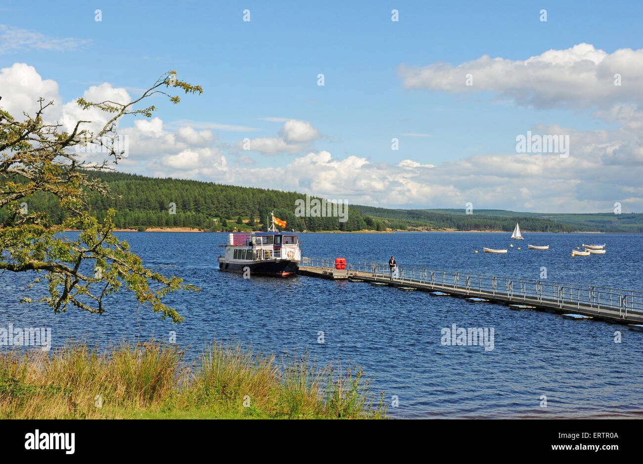 The ferry 'Osprey' at Leaplish Kielder Water Northumberland. August ...