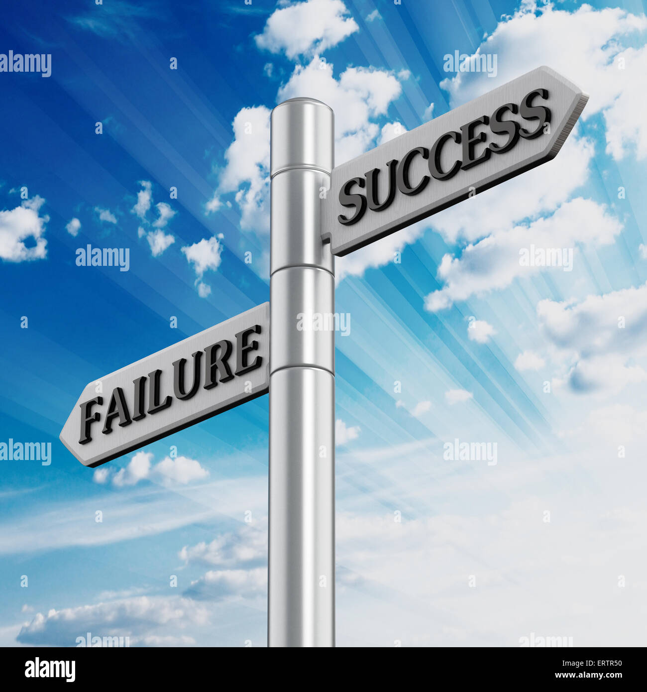 Success and failure road signs against blue sky Stock Photo - Alamy