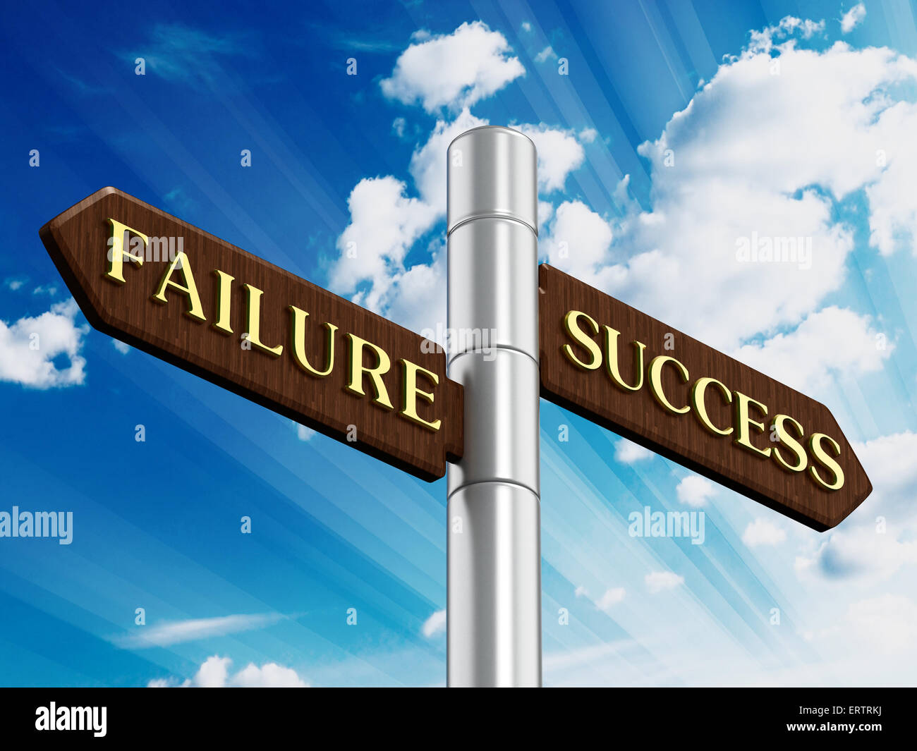 Success and failure road signs against blue sky Stock Photo - Alamy