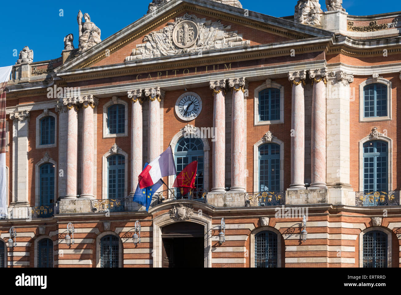 Capitolium town hall building in Toulouse, France, Europe Stock Photo ...