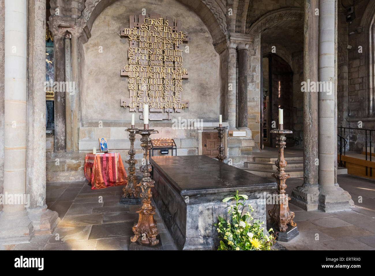 Venerable Bede's tomb inside Durham Cathedral, Durham, County Durham ...